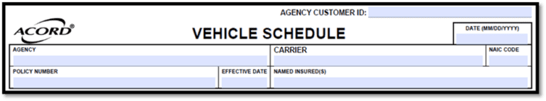 Acord 129 Vehicle Schedule Form: Key Insurance Guide